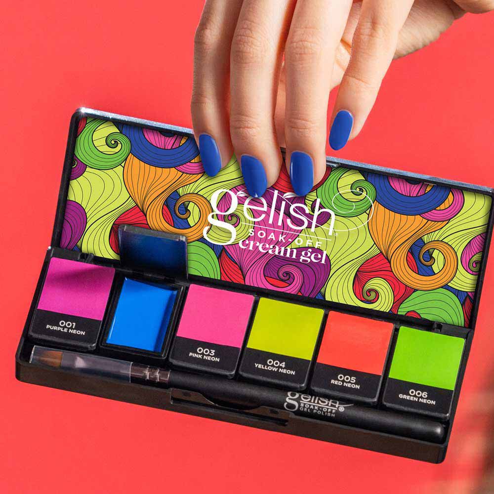 Gelish Solid Cream Gel 6 Piece Palette - Neon & On & On | Gel Polish ...