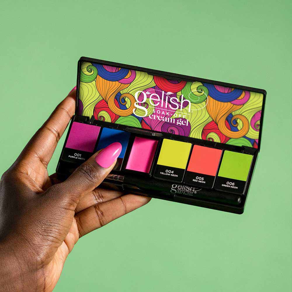 Gelish Solid Cream Gel 6 Piece Palette - Neon & On & On | Gel Polish ...